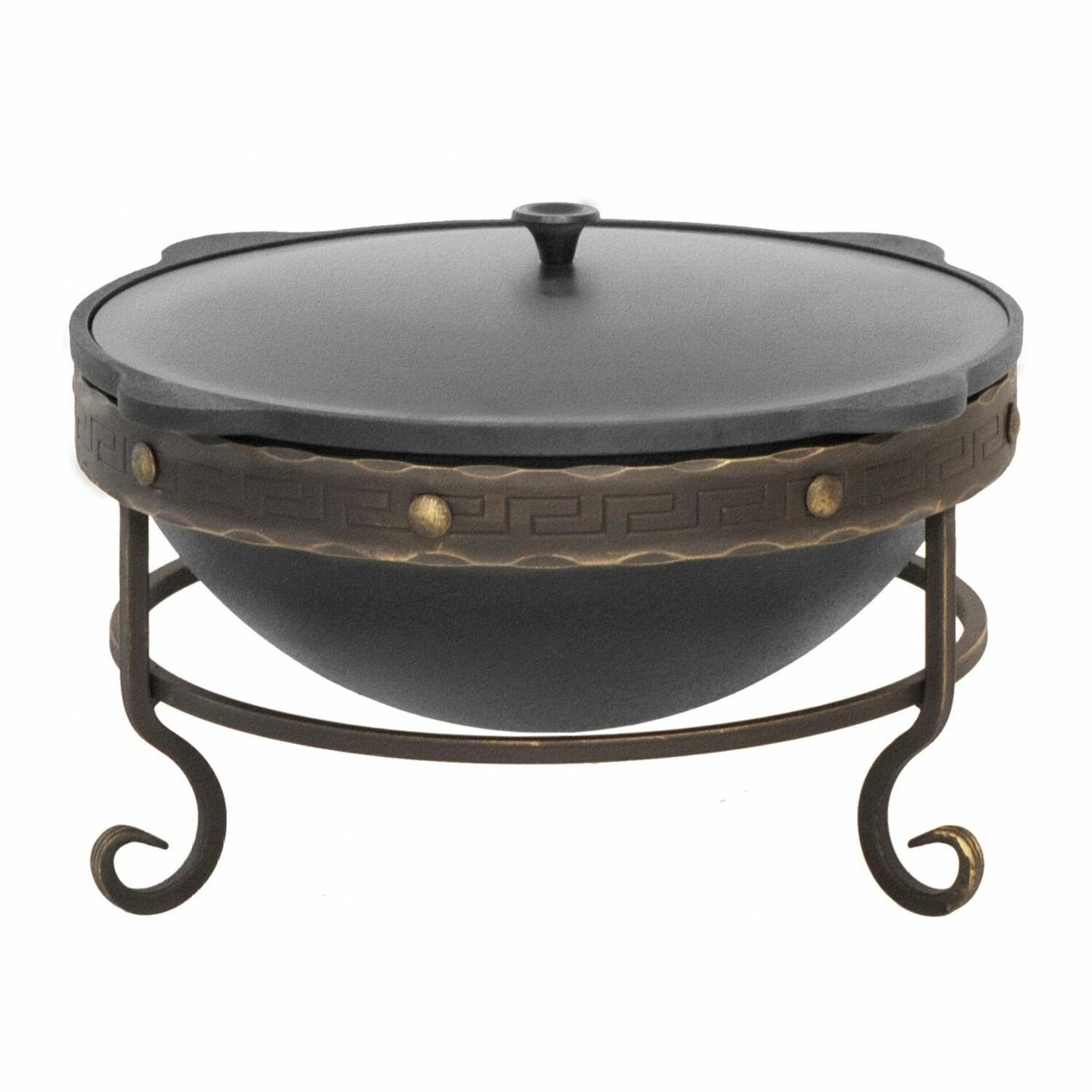 Подставка под казан 12 литров Везувий кованая стальная с кольцом для удержания диаметр 41 см