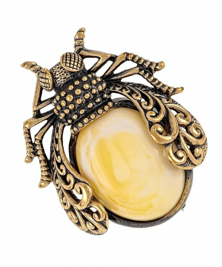 Брошь, янтарь