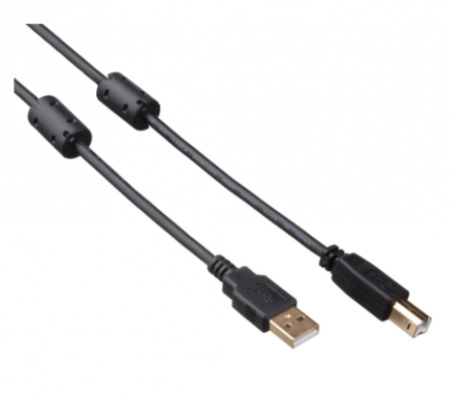 Кабель USB 2.0 Exegate EX-CCF-USB2-AMBM-4.5 Am/Bm, 2 фильтра, 4,5м.