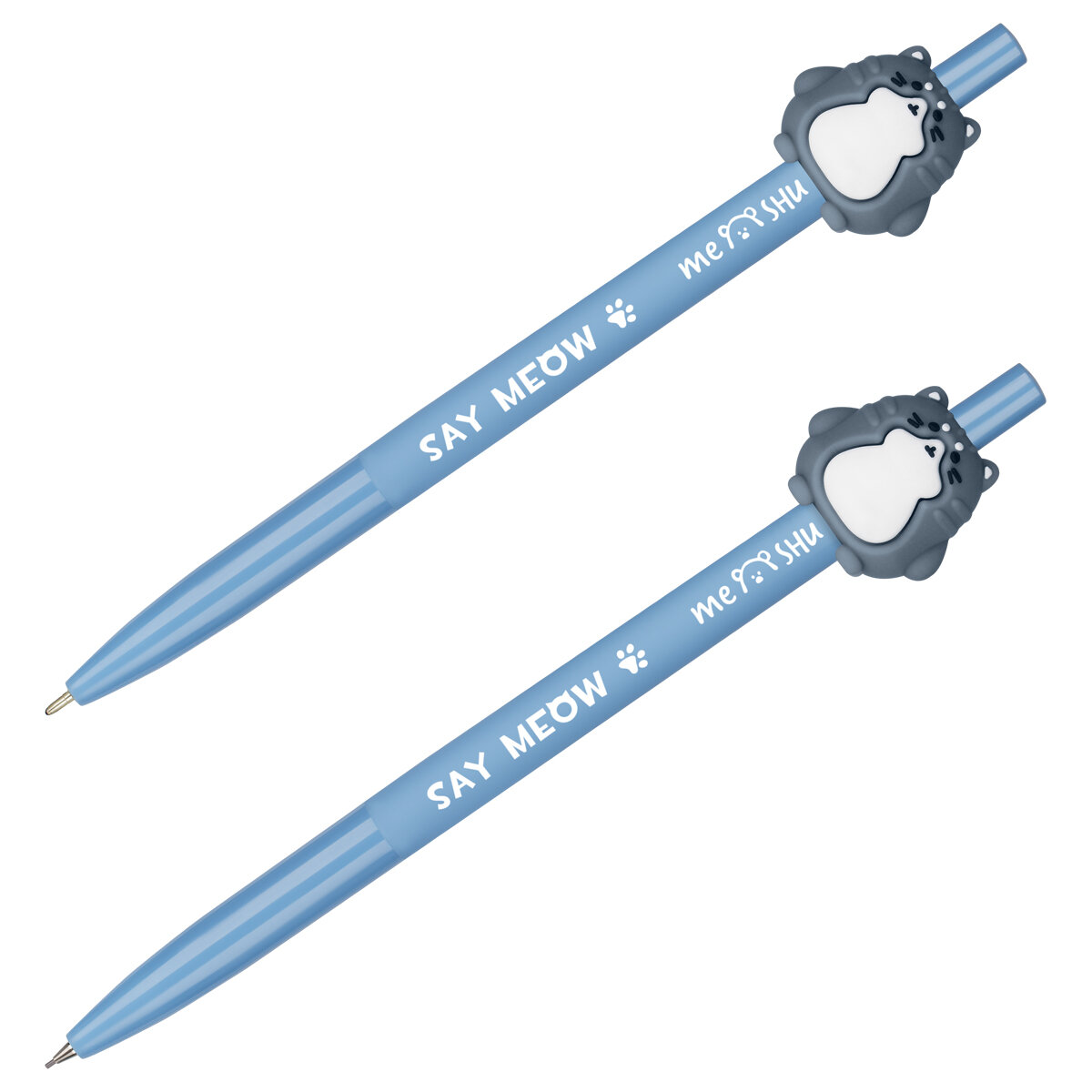 3 шт. Набор MESHU автоматическая ручка + автоматический карандаш "Fat cat", с топпером, блистер