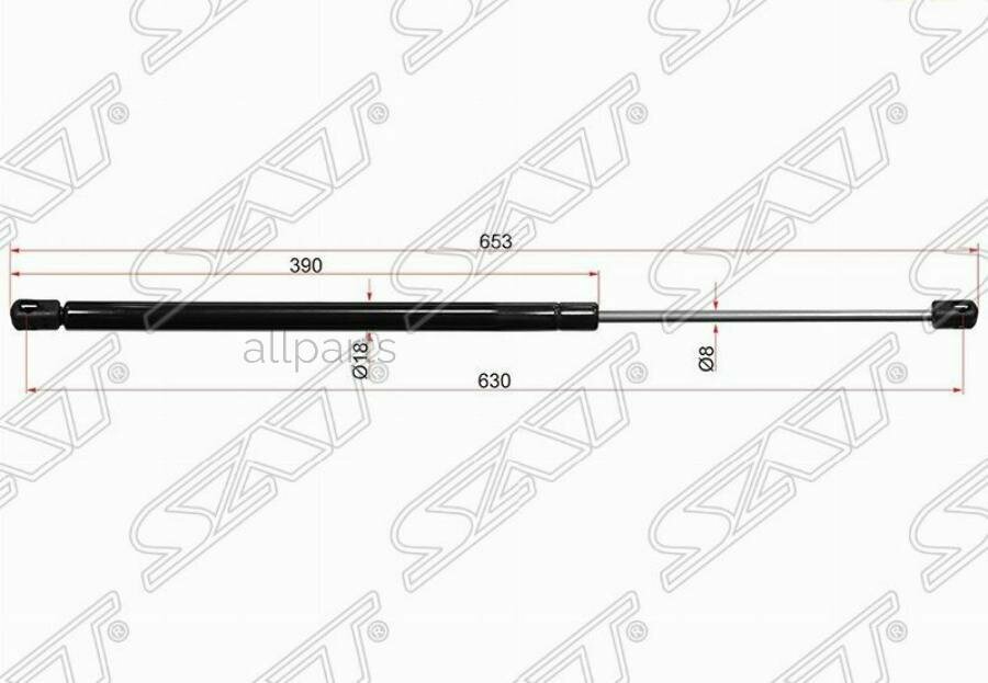 SAT ST-95851255000 Амортизатор крышки багажника Porsche Cayenne 10-18 (Справа=Слева)