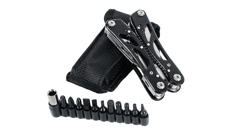 Мультитул туристический с набором бит в чехле