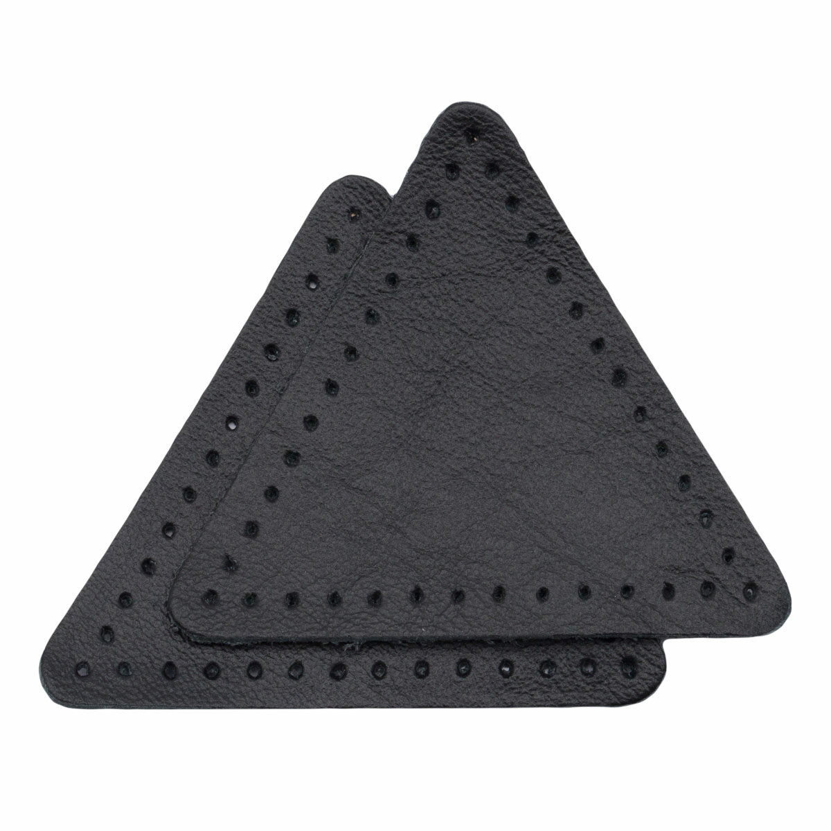 Заплатки для одежды, пришивные, треугольник 6х6 см с перфорацией, 2 штуки, 100% натуральная кожа