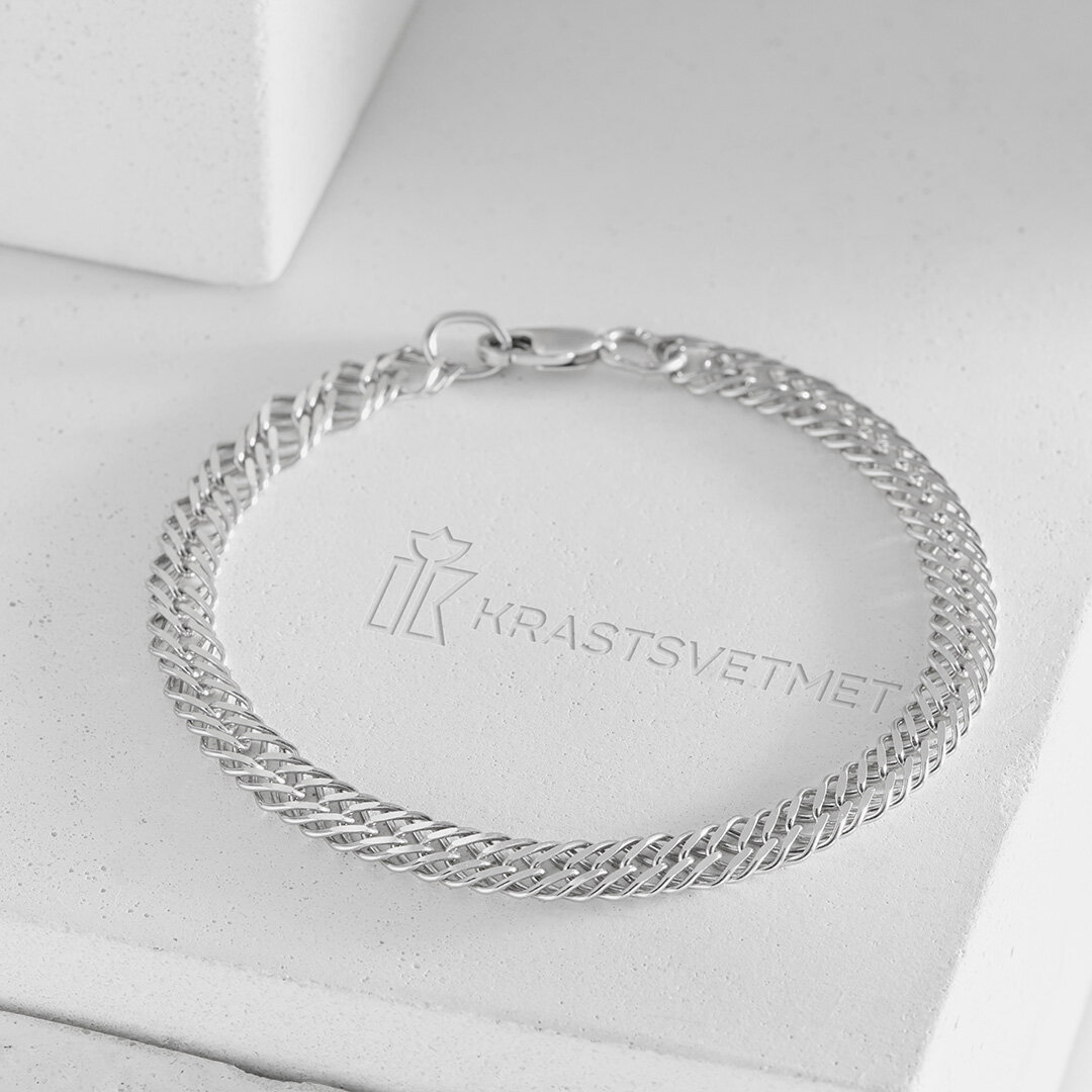 Браслет-цепочка, серебро, 925 проба, родирование