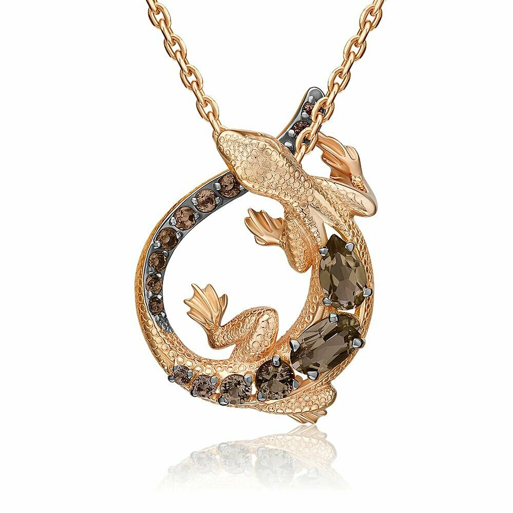 Подвеска, красное золото, 585 проба, раухтопаз