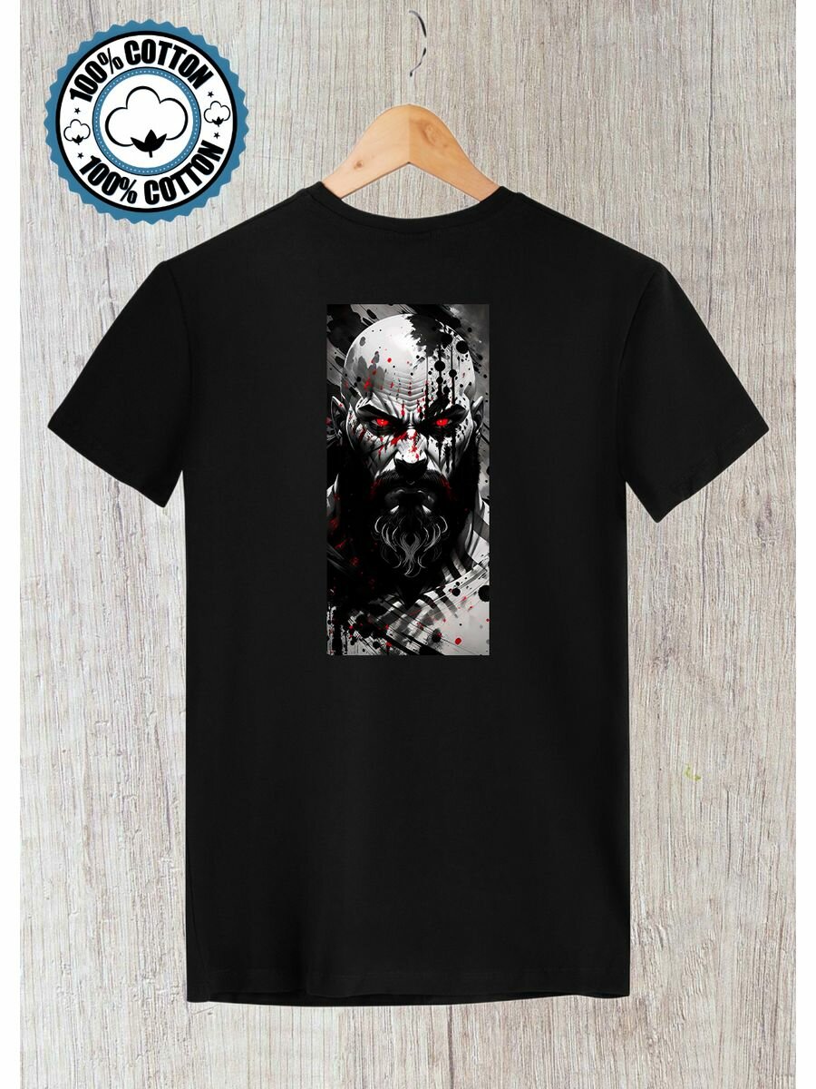 Футболка кратос постер с красными глазами