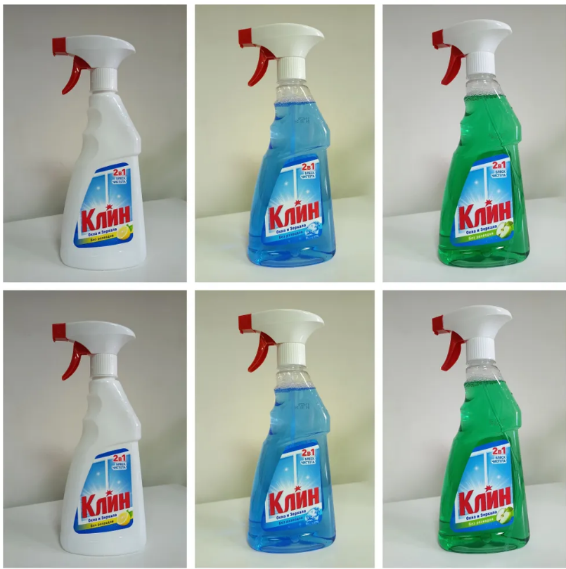 Для стекол и зеркал Клин 500 мл, Лимон 2, Кристалл 2, Яблоко 2