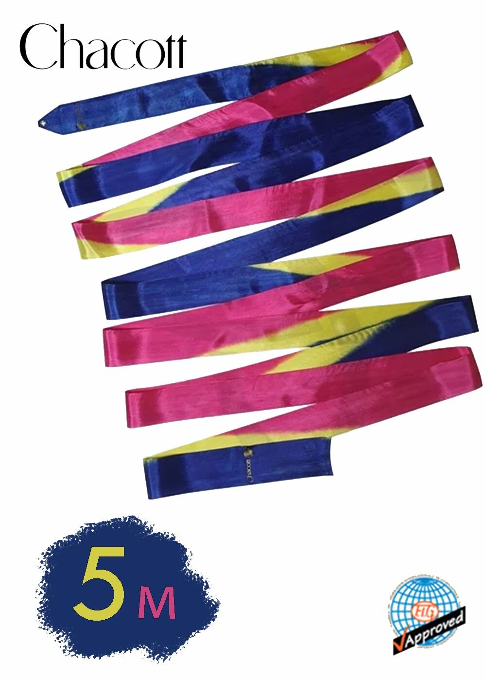 Лента CHACOTT Gradation цветная 5м. 248 (Синий-Розовый-Желтый) FIG