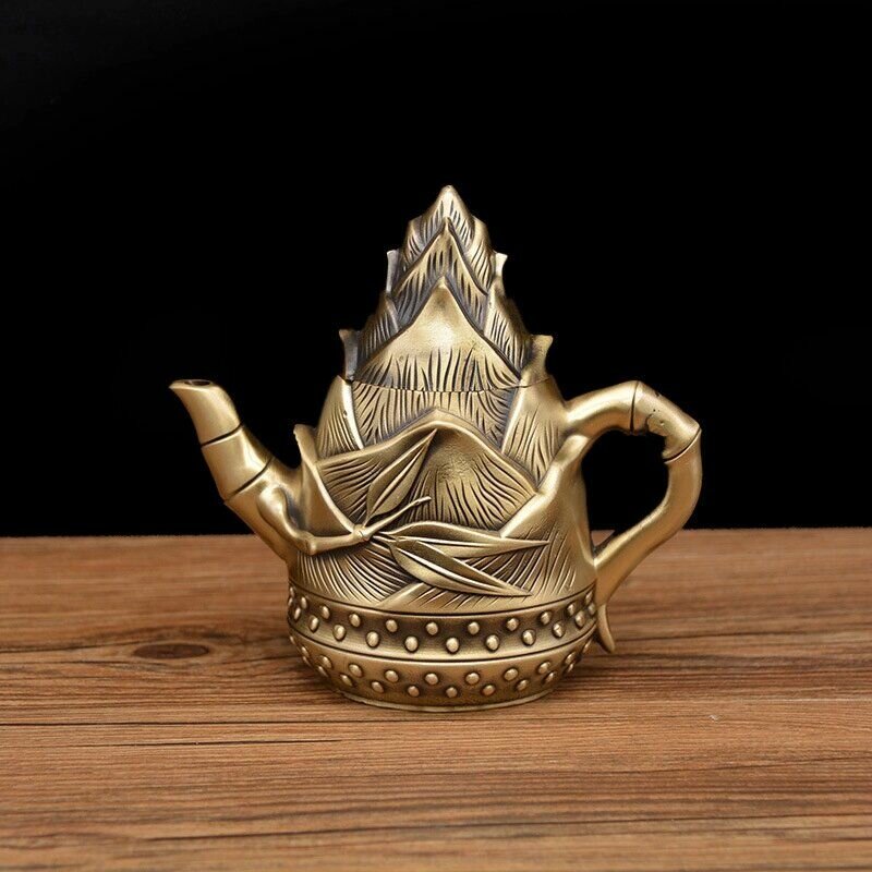 Чайник декоративный "Бамбук" латунь 180 мл. (12*13*13см.)