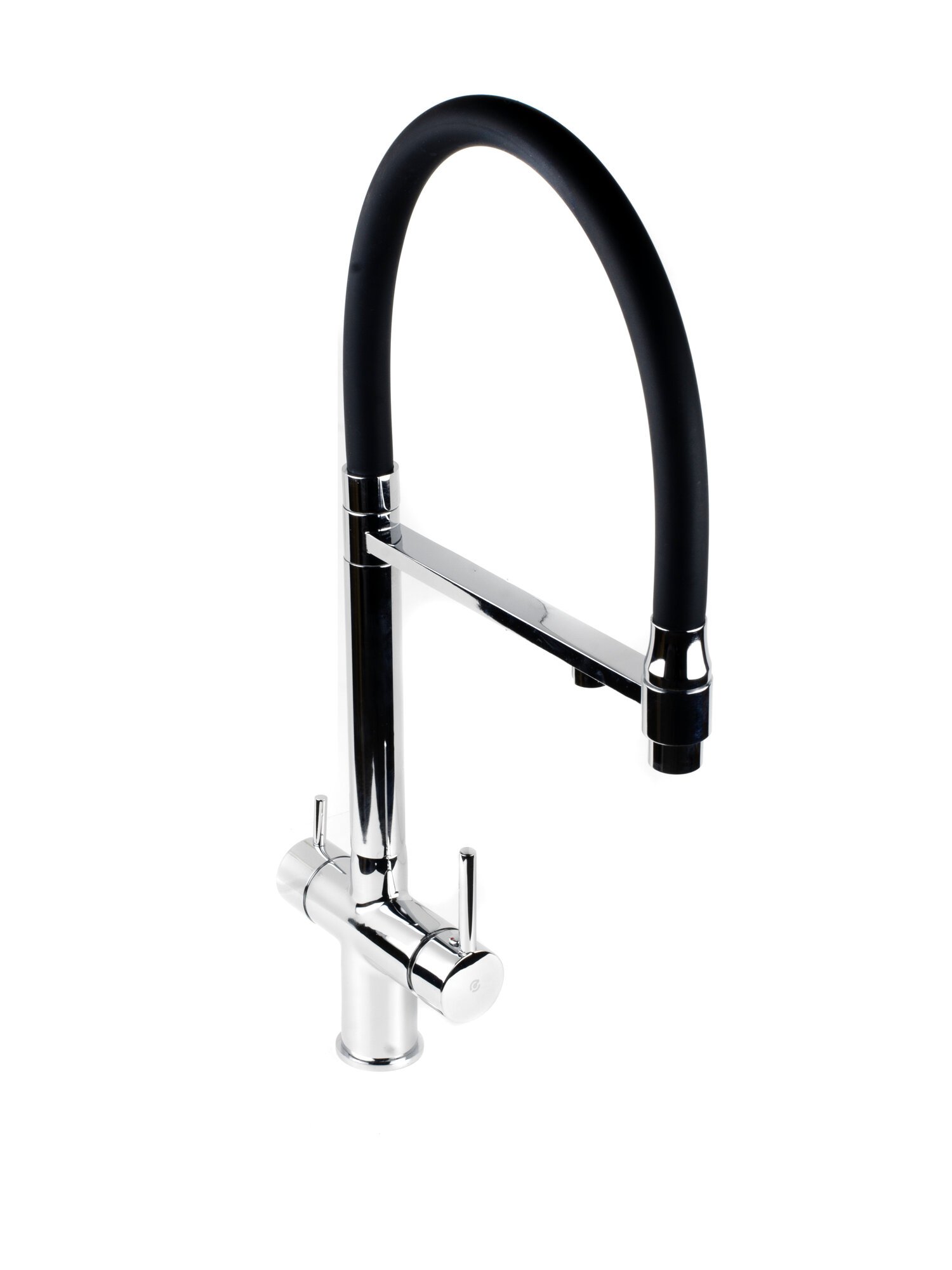 Смеситель Кухня SANTREK AQUA-1031 "PRESTIGE" (SAP-1031) шар. d-35 с гибким силиконовым изливом, с фильтром черный