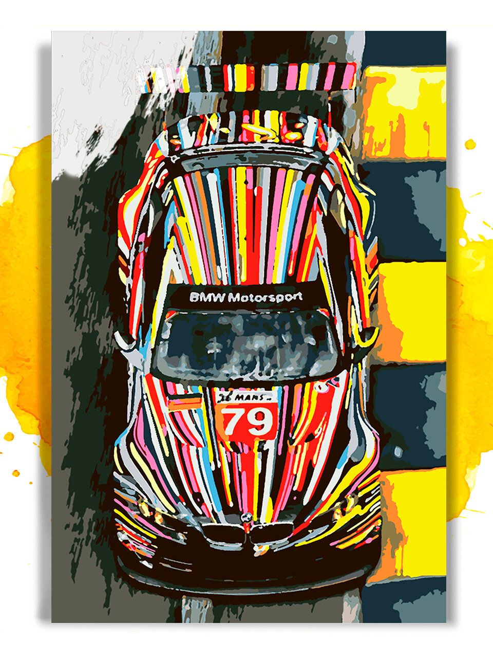 Картина по номерам на холсте BMW на треке, 40 х 60 см