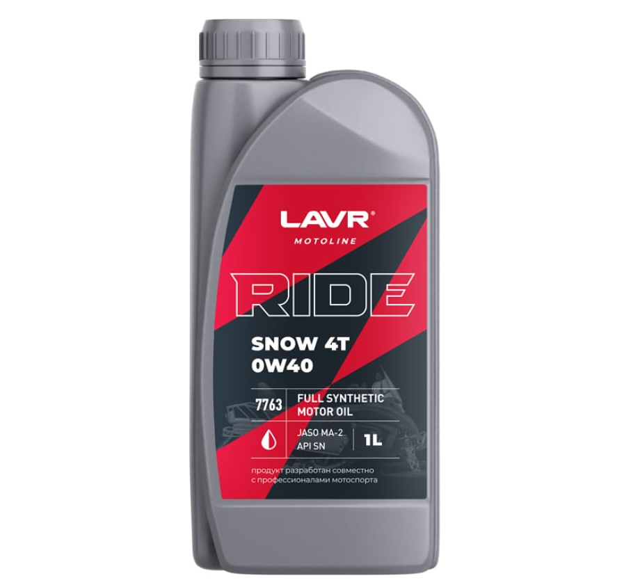 Масло для снегоходов 0W40 LAVR 4Т MOTO RIDE SNOW , 1литр 4T SNOW 1литр снегоходы 34206