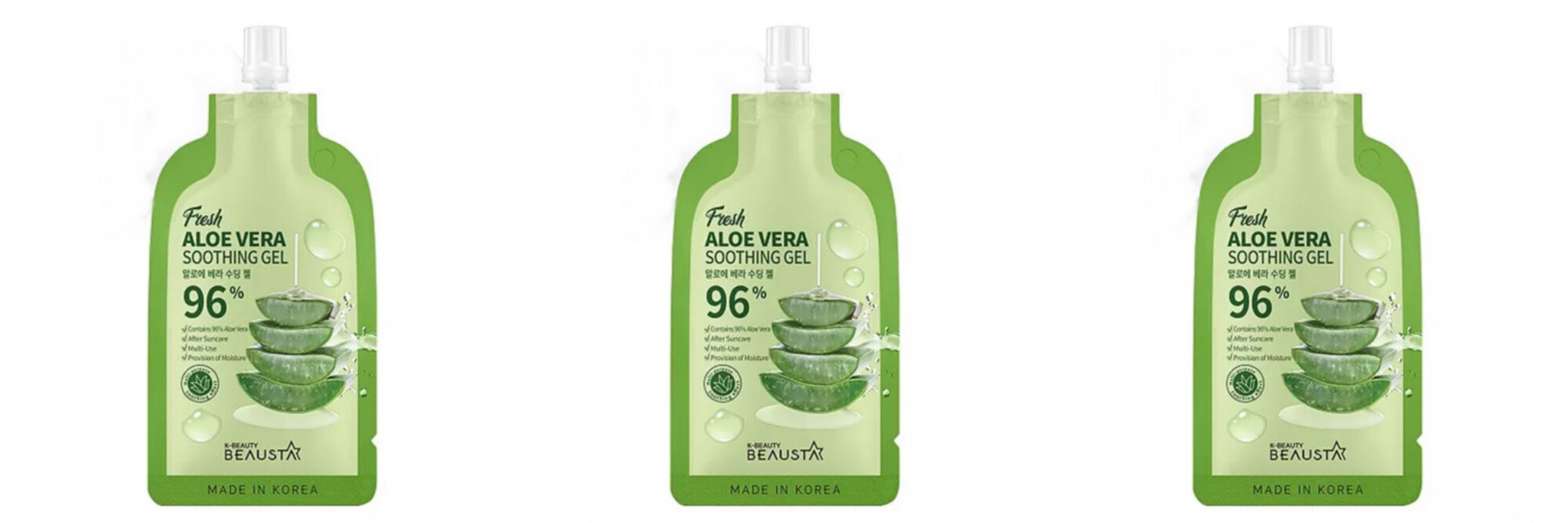 Универсальный гель для лица Beausta с экстрактом алоэ вера, 20 мл, 3 шт