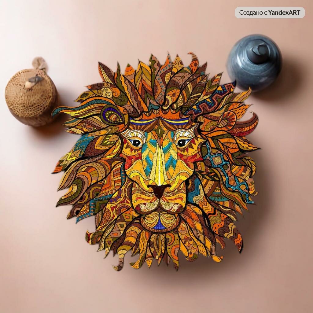 Деревянный 3D пазл Woodbests 6145-WP "Царь Зверей" / размер S