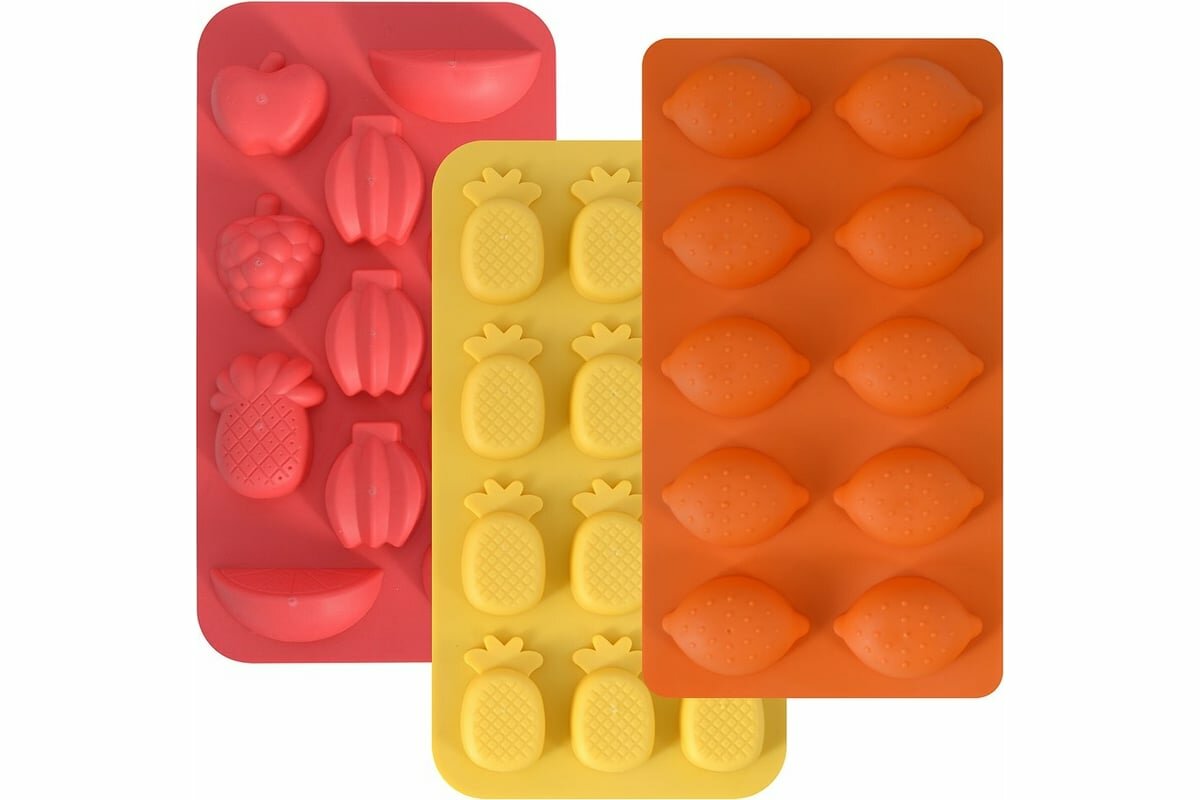 Мультидом форма для льда фруктовый вкус 3 дизайна VL80-437 - сборная коллекция