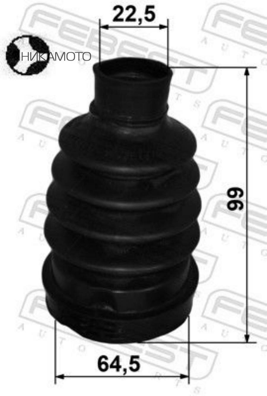 FEBEST 2415PDUSTRT Пыльник ШРУС внутренний задний комплект 64.5X99X22.5