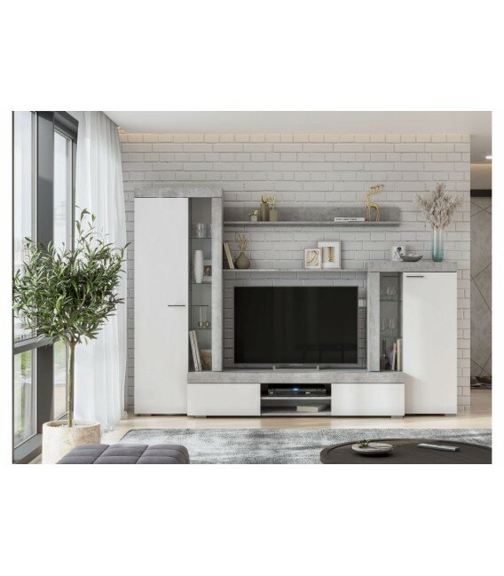 Гостиная Swede цемент светлый / белый 499615