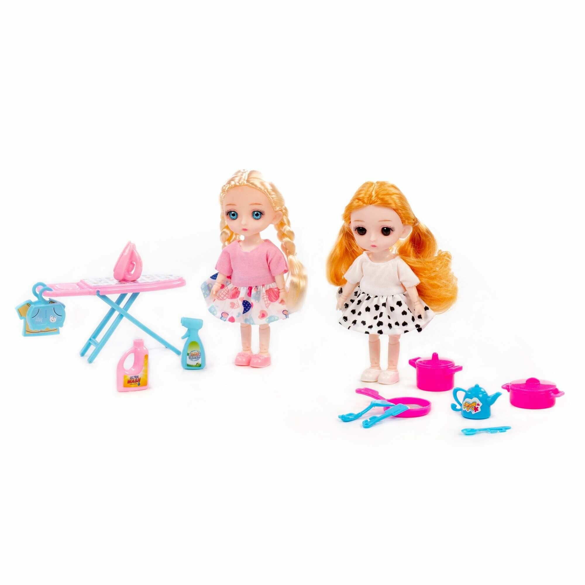 Кукла Полесье Маша дома с подружкой 16см + аксессуары 15 элементов 03441