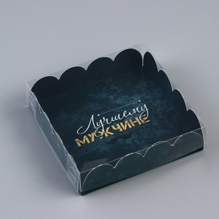 Коробка для печенья, кондитерская упаковка, "23 Февраля" 12 х 12 х 3 (5 шт)