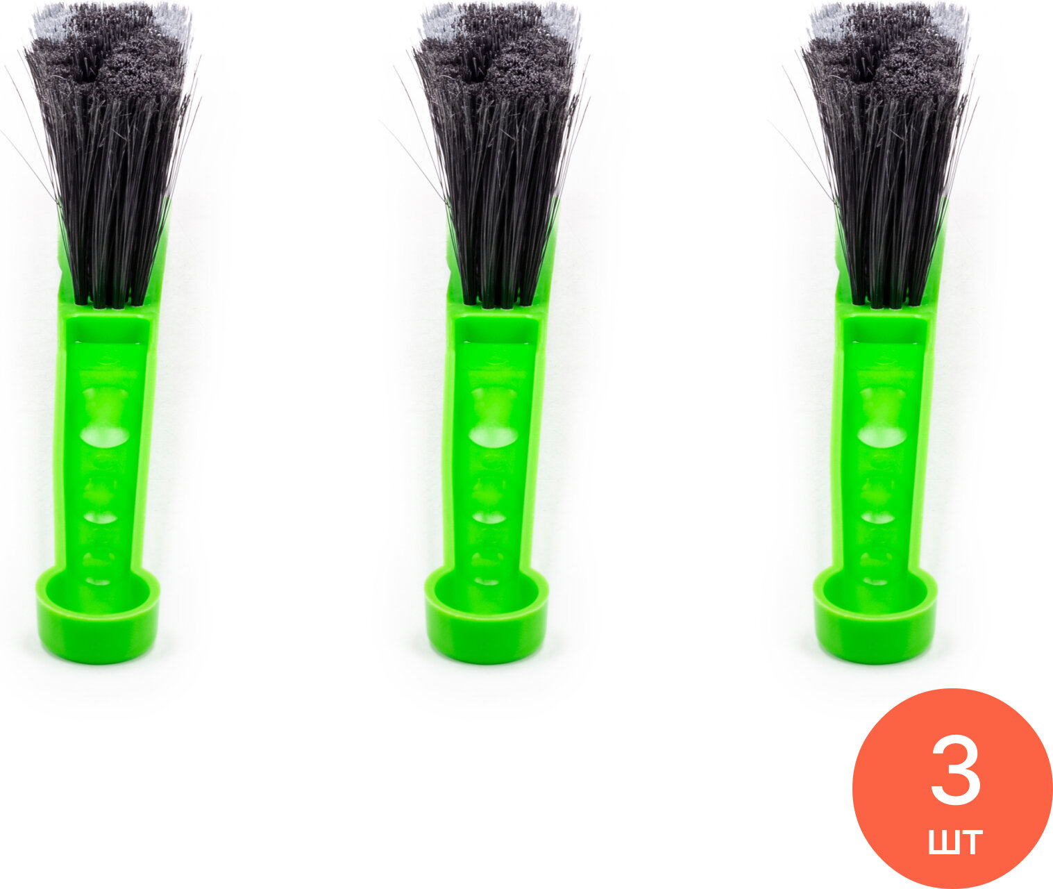 Щетка для уборки М-пластика Стандарт КН5172 с ручкой, пластик зеленый, колодка 280мм / метелка (комплект из 3 шт)