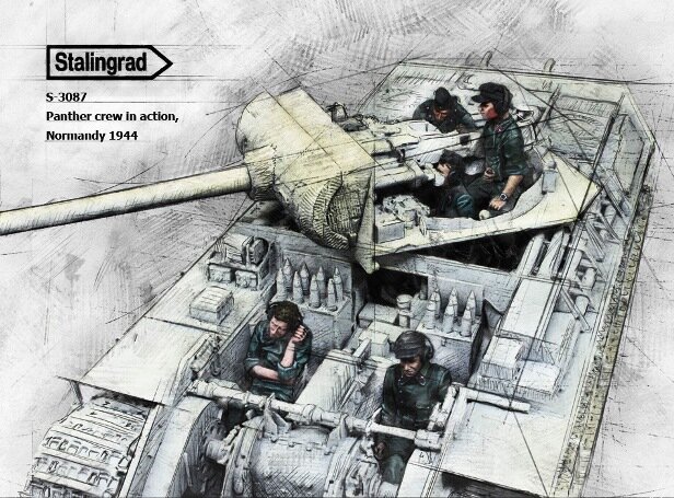 3087 Stalingrad Экипаж танка Пантера (5 фигур) 1/35