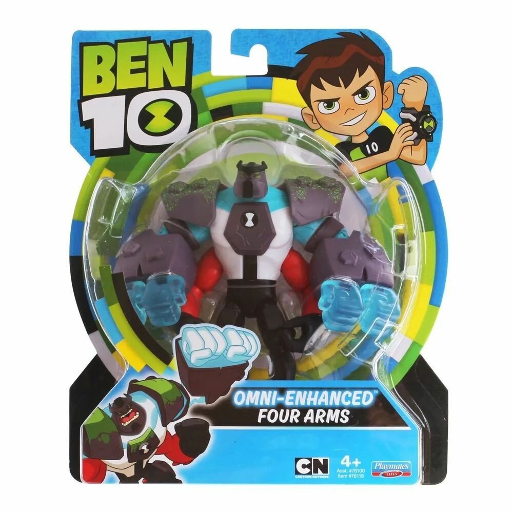 Фигурка подвижная 12 см, Бен 10 Силач Омни-Усиленный, Ben 10 FOUR ARMS Omni-Enhanced