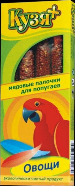 Кузя Палочки для попугаев "Овощи", 4шт. в уп. 14г 0.014 кг