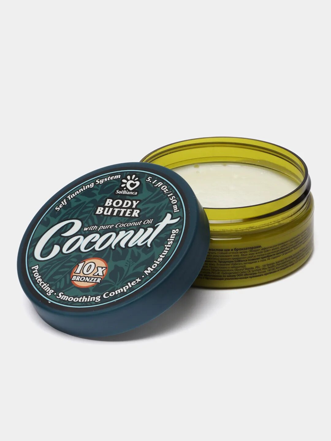 SOLBIANCA Крем-баттер для тела с эффектом автозагара Кокос, 150 мл