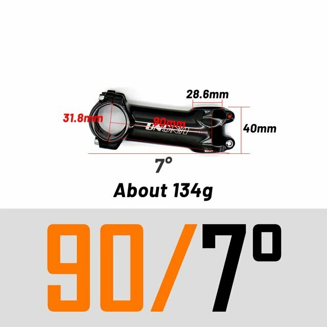 UNO алюминиевый вынос руля Kalloy 7/17/35 градусов 31.8 мм 60/70/80/90/100/110/120/130 мм 7 degree 90mm