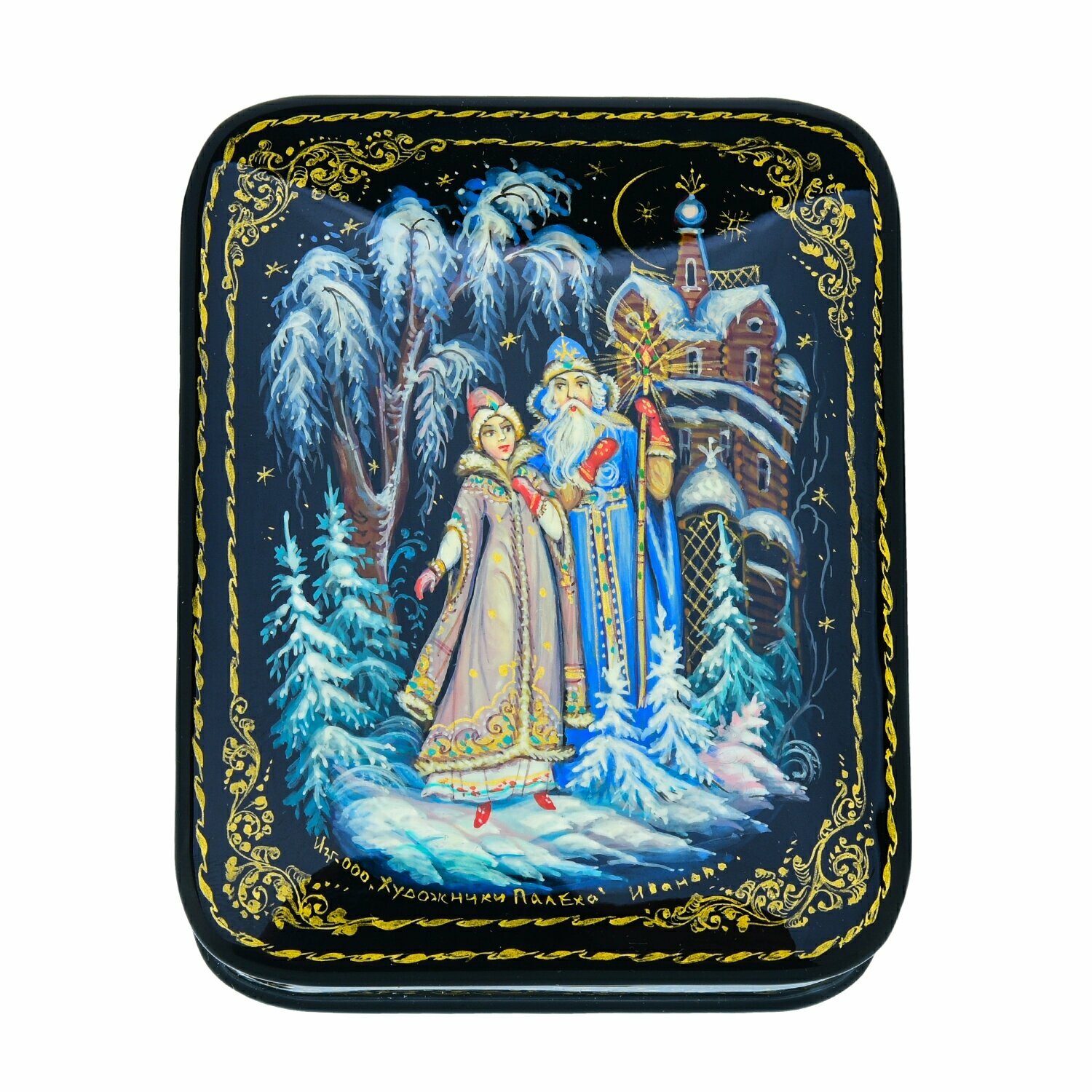 0070099-10*8см Лаковая миниатюра Палех Шкатулка "снегурочка" Иванова