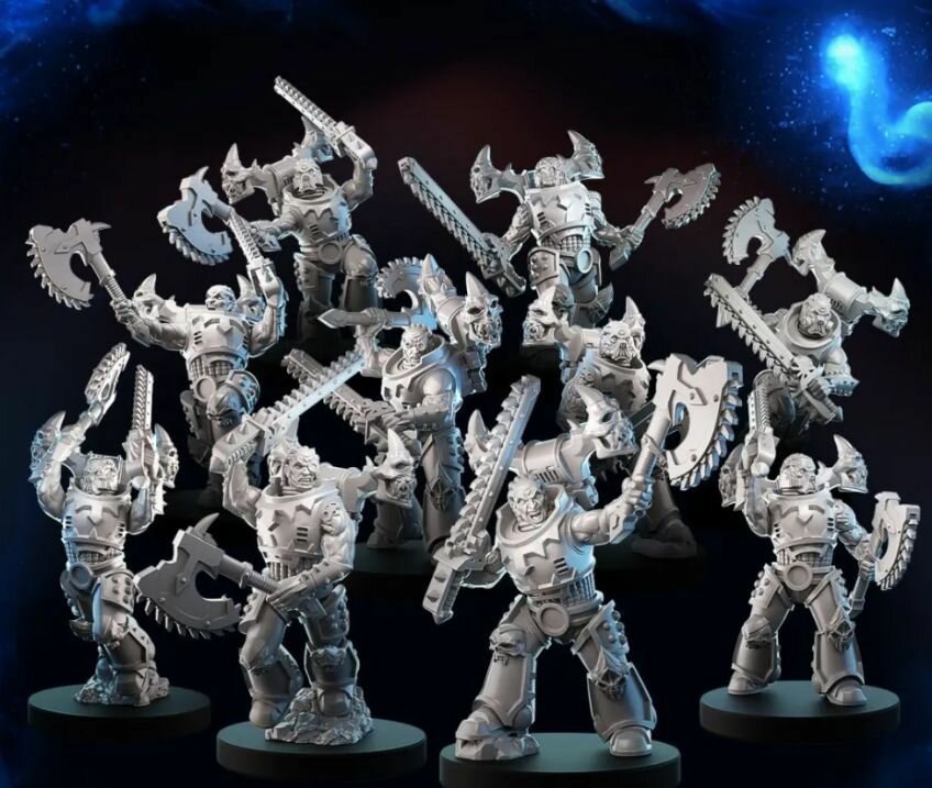 Миниатюры Warhammer 40000 Savage Gladiators. berzerkers. Берсерки