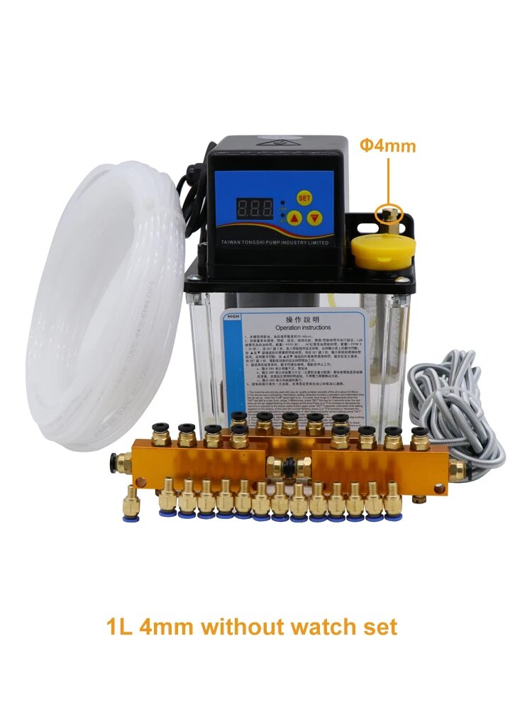 Автоматический смазочный насос 1л/2л 220V 4мм 6мм AC220V, 1L kit no Gauge 4mm