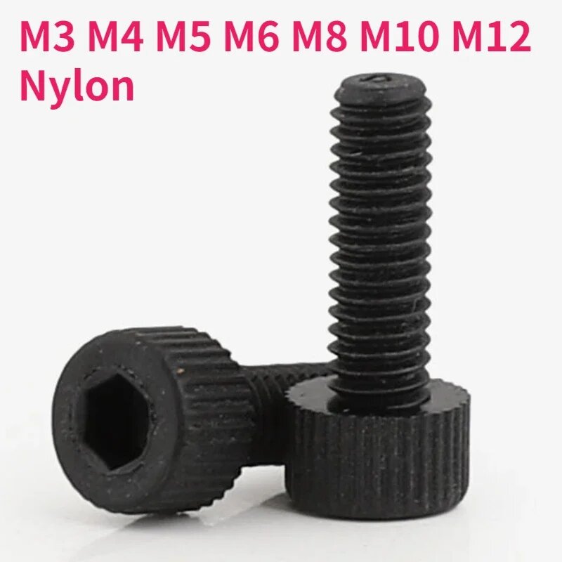 Черные нейлоновые болты с шестигранной головкой M3-M12 для изоляции M4 -30pcs, 30mm