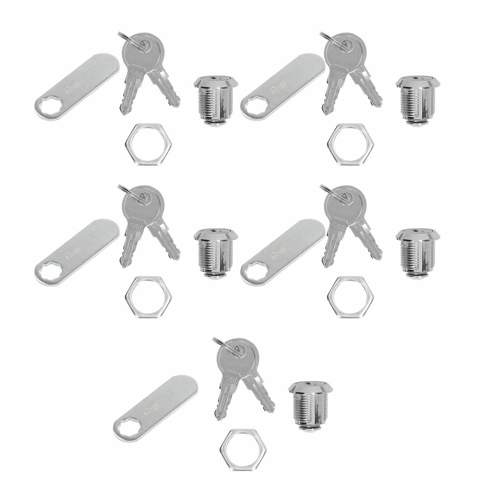 5 шт. цилиндрический замок из цинкового сплава для ящиков, сейфов, автоматов, 5/8 дюймов