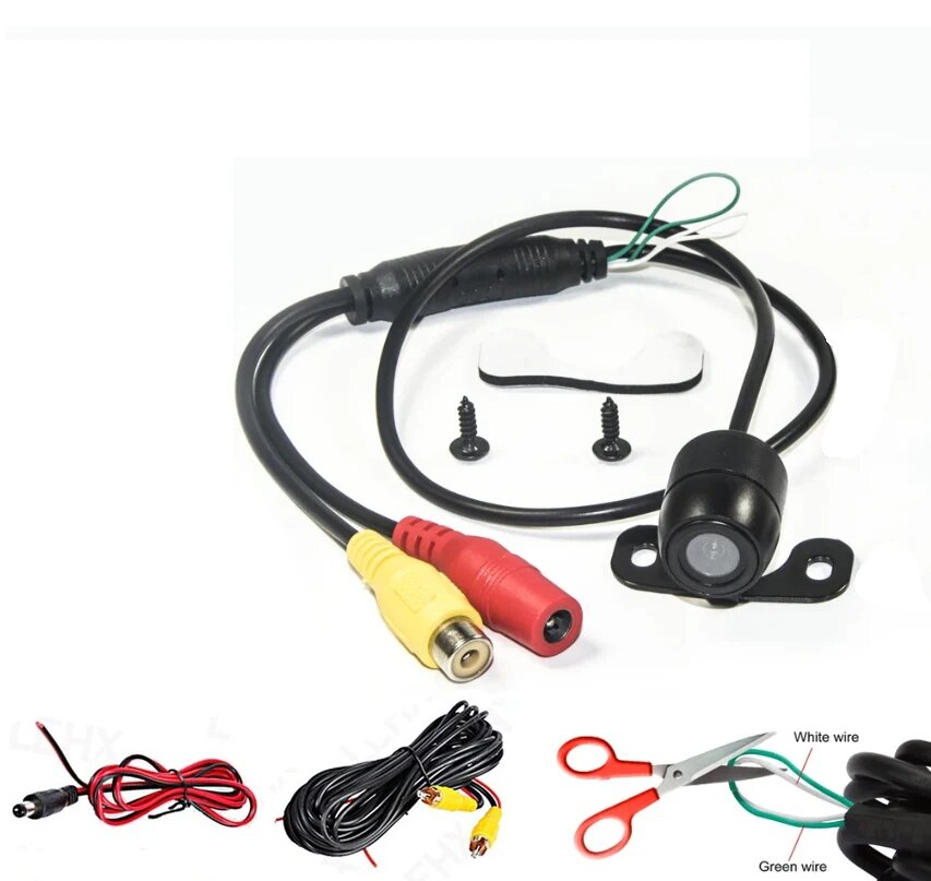 Широкоугольная автомобильная камера заднего вида с объективом «рыбий глаз» 170 градусов, Оранжевый