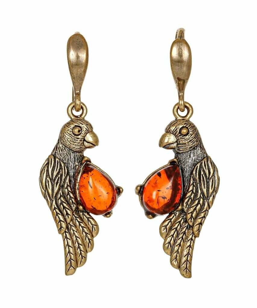 Серьги, янтарь