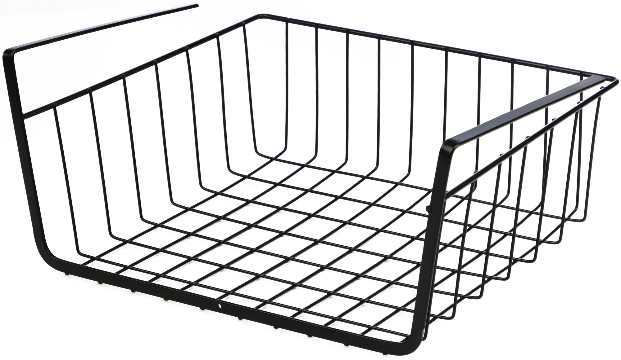 Корзинка для хранения навесная на полку Mallony L’ordine Nero, 31.5 x 24.5 x 14 см