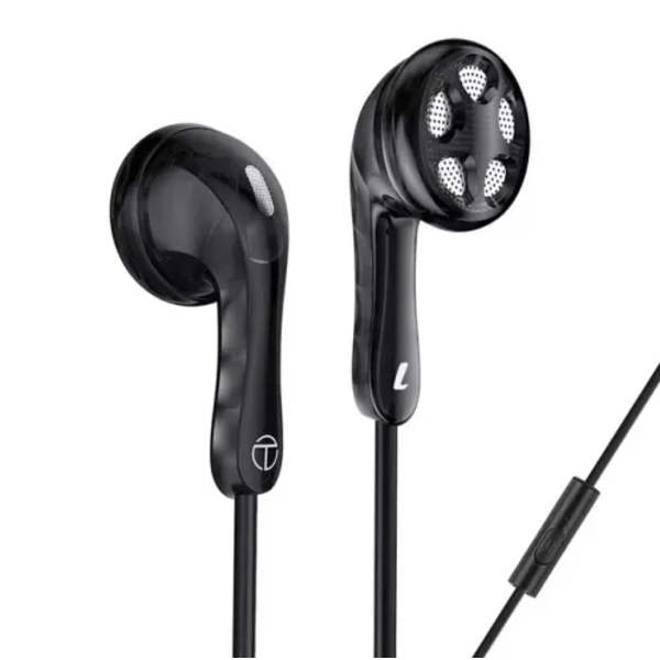 TRN Seahorse 3.5 мм с микрофоном, черный, проводные наушники