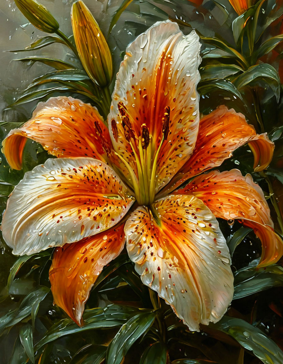 Картина по номерам "Лилии", хлопковый холст на подрамнике 40х50 см, акрил, 000 Art Hobby Home