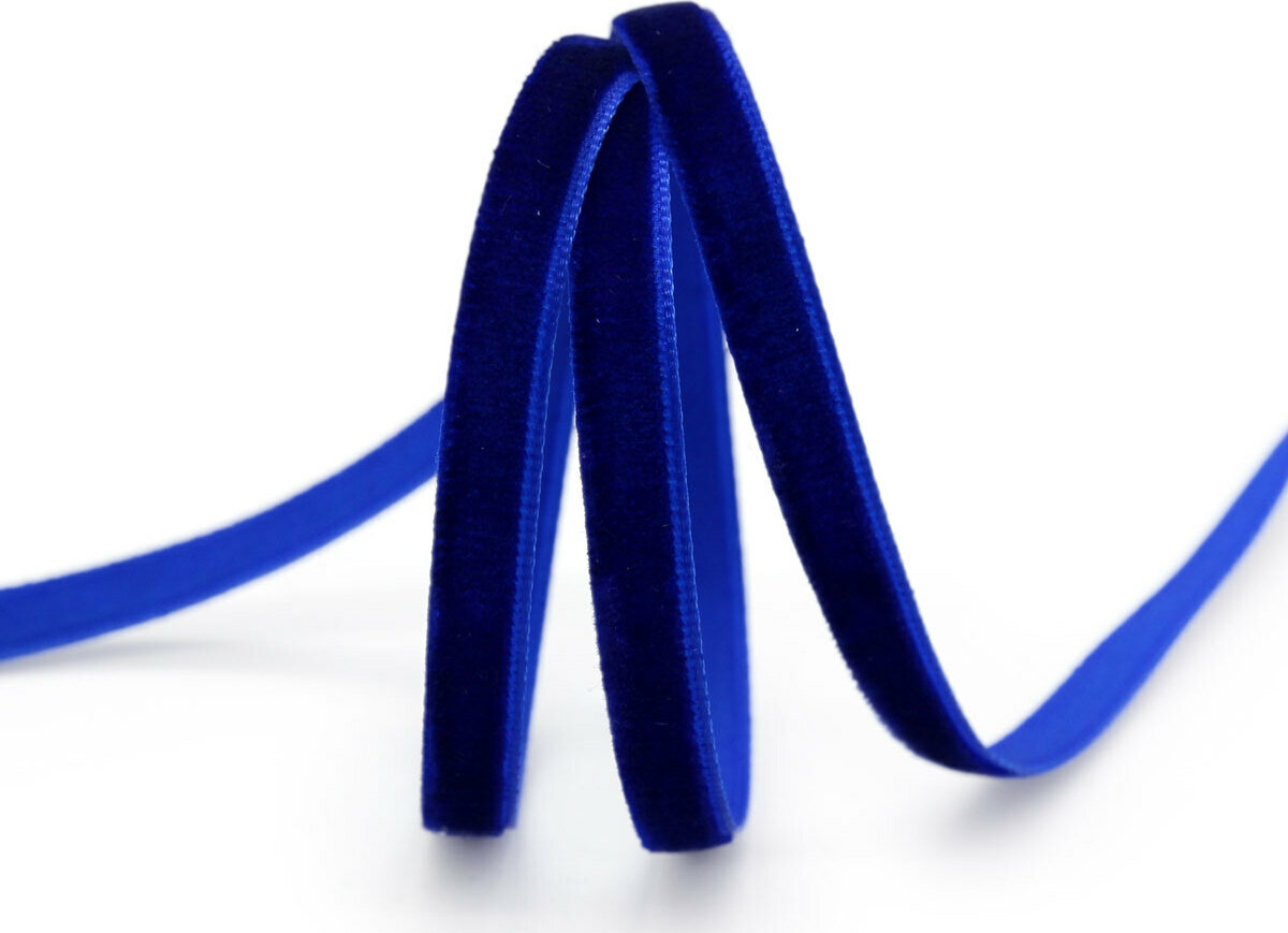 Лента бархатная 0,6см*32,9м 0081-0701 (8571 синий)