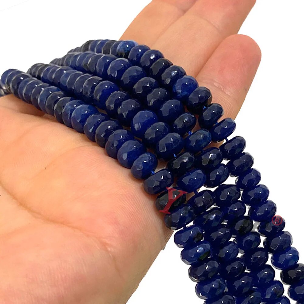 Бусины из синего халцедона YWROLE 5x8 мм