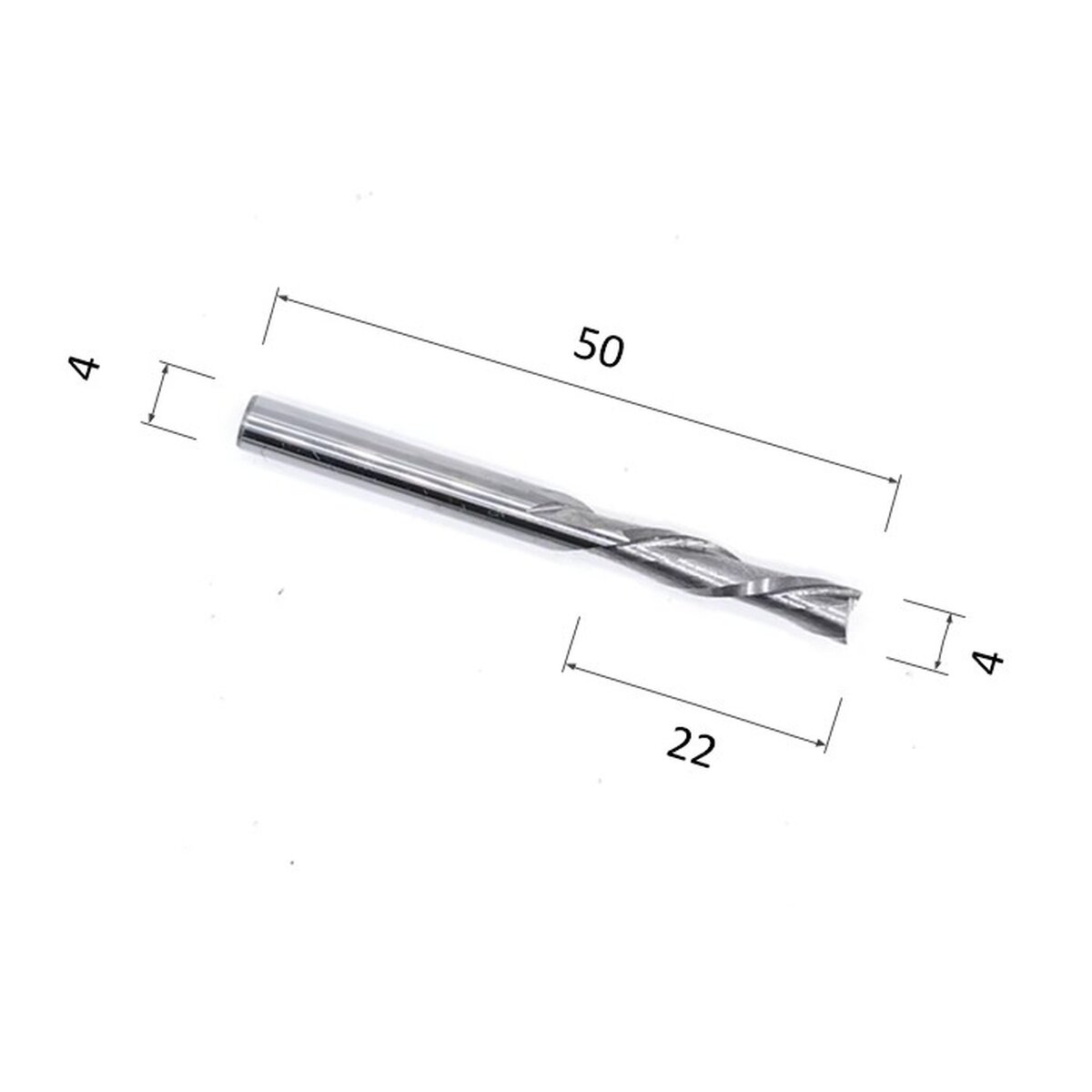Фреза DJTOL A2LXD422 спиральная двухзаходная стружка вниз (по дереву, композиту (АКП), пластику)