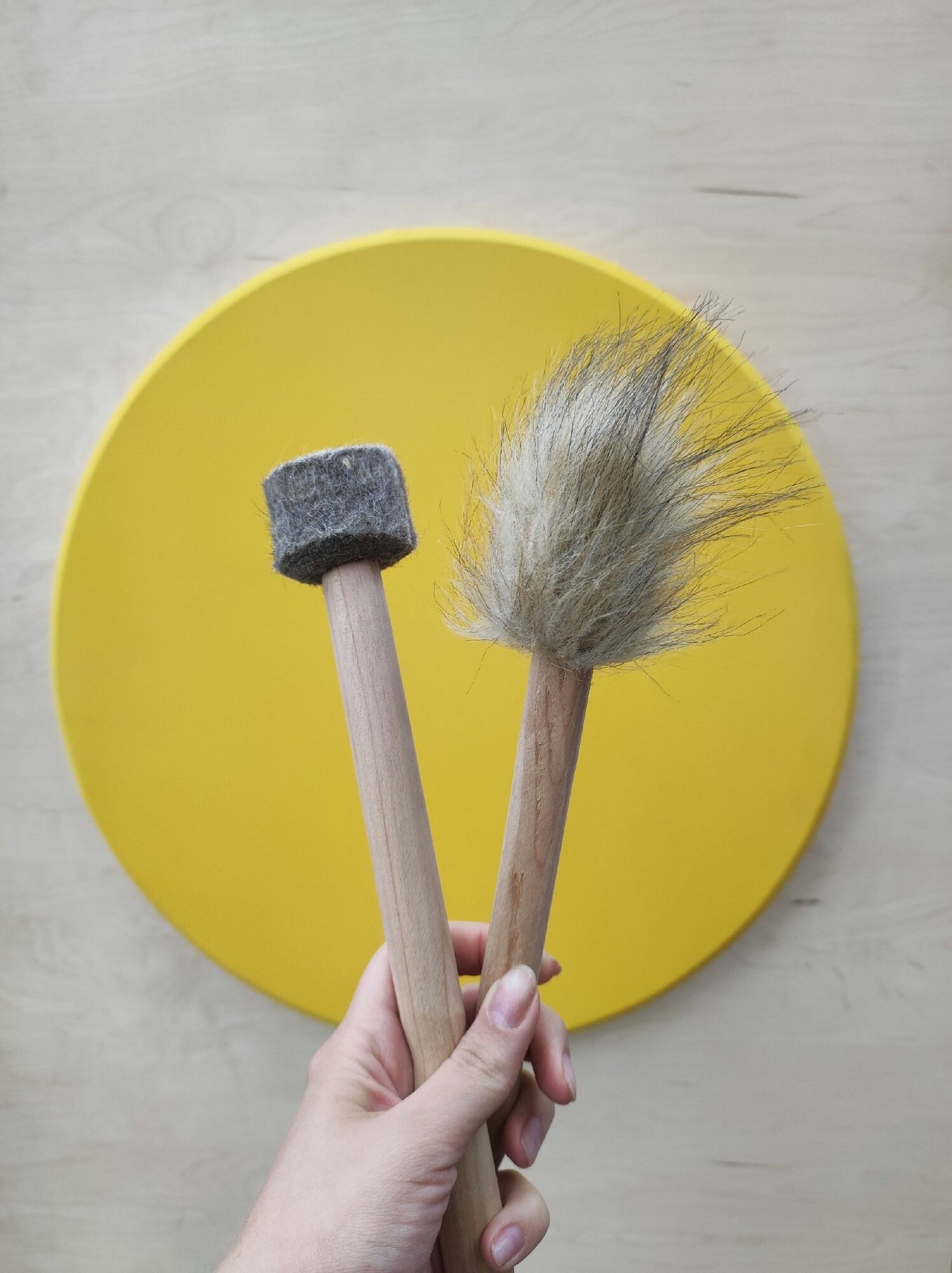 Бубен шаманский из ткани с колотушкой, 60 см