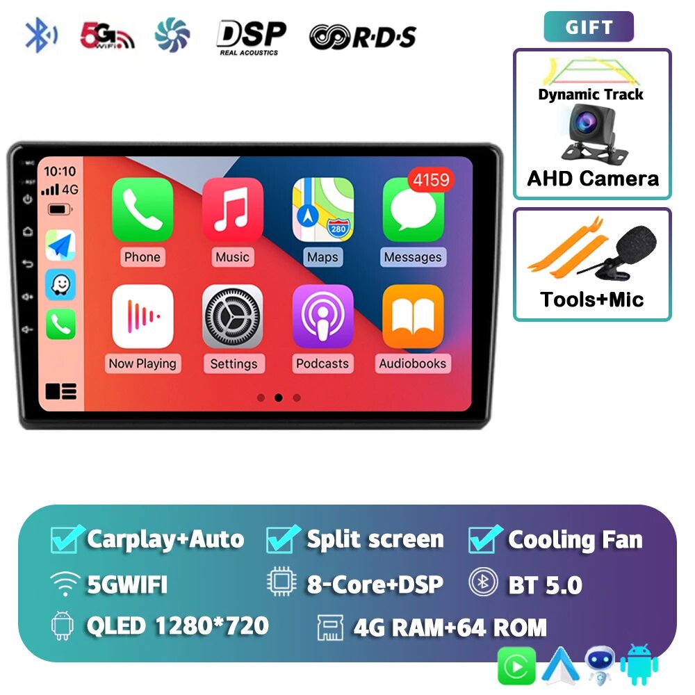 Android 14 Carplay Auto для Kia Ceed ED 2006 2007 2008 2009 2010 2011 2012 Автомобильный радиоприемник Мультимедийный плеер Видео Стерео WIFI + 4G DSP 4G-64G CAM