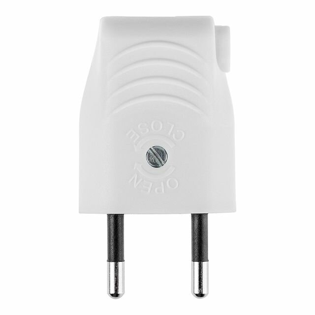 TDM вилка угловой вывод проводника 10А 250В белая без заземления для монтажа