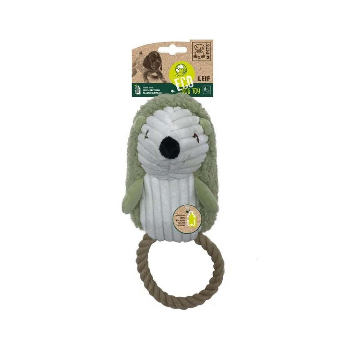 M-PETS Игрушка мягкая для собак ECO Ёжик с канатом, 26см