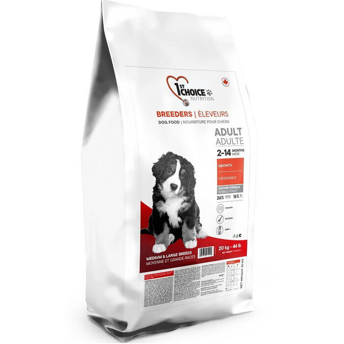 1ST CHOICE Breeders Корм для щенков средних и крупных пород 20кг, курица
