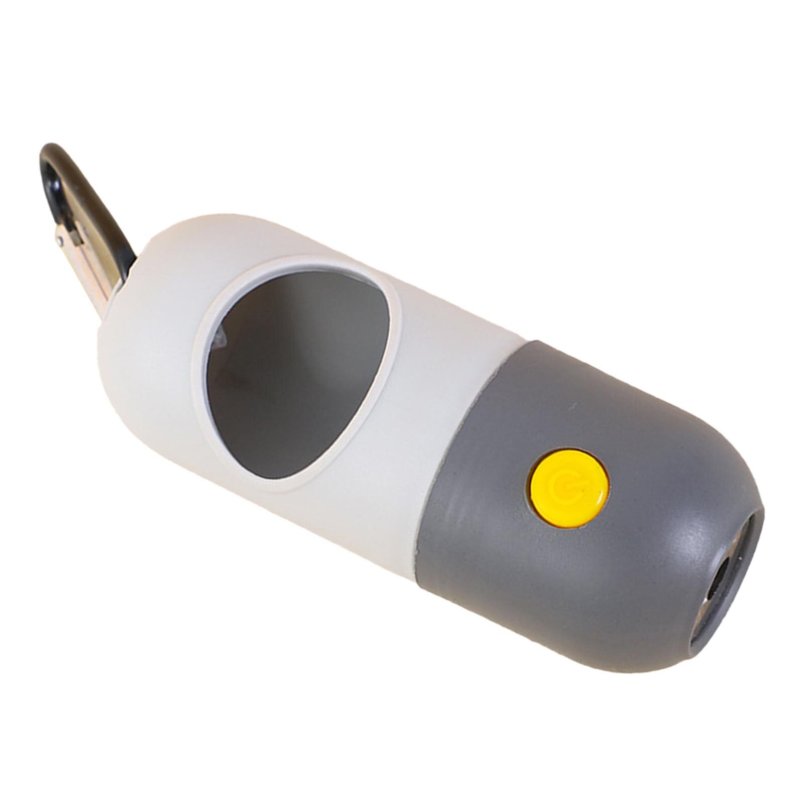 Диспенсер для мешков с собачьими какашками, большой емкости, портативный держатель для мешков для мусора без помощи рук с металлическим зажимом для прогулок на свежем воздухе, путешествий, серый цвет