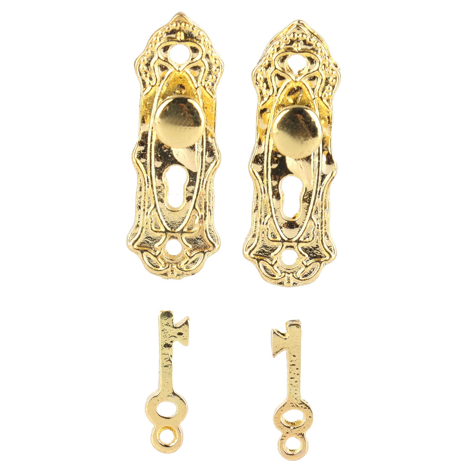 2 комплекта: замок и ключ для кукольного домика в масштабе 1:12, миниатюрная мебель, аксессуары и детали.