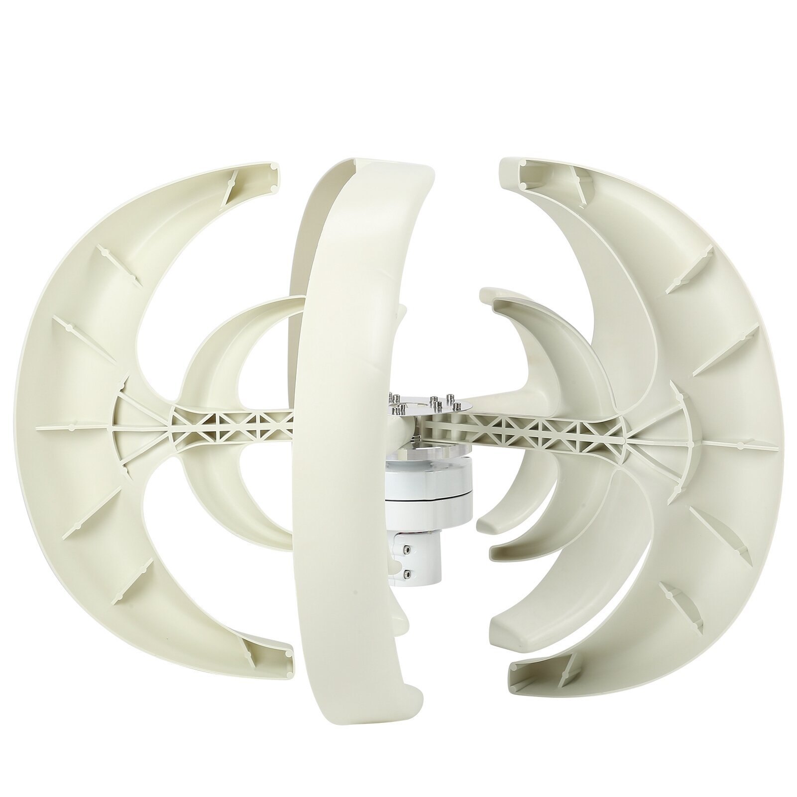 Комплект ветряной турбины, 1200 Вт, 5-лопастной генератор, двигатель переменного тока, солнечная система, тип фонаря, двойной слой, белый (48 В)